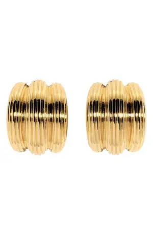 Lili Claspe Small Elsa Shield Hoop Earrings - Gold