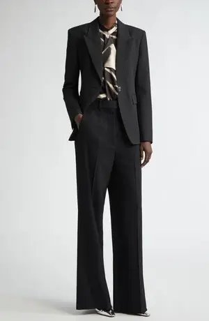 St. John Pinstripe One-button Blazer
