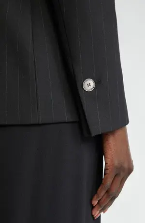 St. John Pinstripe One-button Blazer