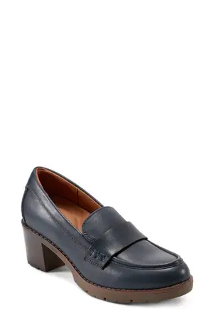 Easy Spirit Charli Leather Loafer - Dark Blue