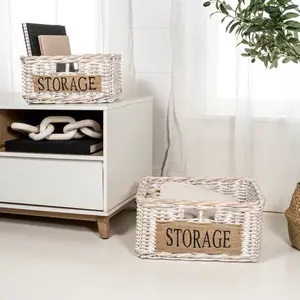 HAPPIMESS Reed Southwestern Hand-woven Rattan Nesting Baskets With Handles