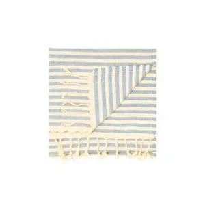 SUNKISSED Sand Free Beach Towelstriped - Saint Tropez Navy Blue