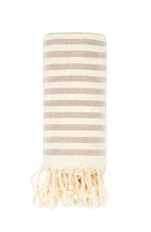 SUNKISSED Sand Free Beach Towelstriped - Seychelles Beige