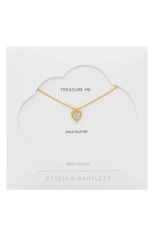 Estée Lauder Pavé Mini Heart Pendant Necklace - Gold