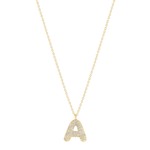 ELECTRIC PICKS Bubble Letter Necklace - Gold - A