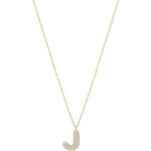 ELECTRIC PICKS Electric Picks Bubble Letter Necklace Gold - J