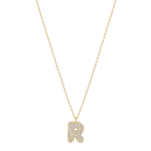 ELECTRIC PICKS Electric Picks Bubble Letter Necklace Gold - R