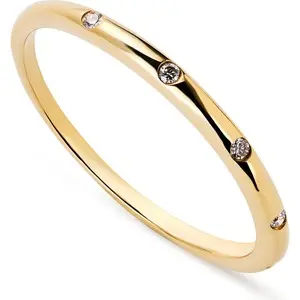 ANA LUISA Diamond Station Band Ring - Gold