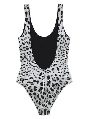 Dolce & Gabbana Leopard-print One-piece Swimsuit - Grey