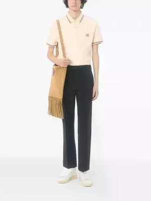 Valentino Garavani Cotton Piqué Polo Shirt With Vlogo Patch - Neutrals
