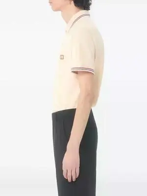 Valentino Garavani Cotton Piqué Polo Shirt With Vlogo Patch - Neutrals