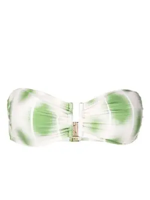 LENNY NIEMEYER Abstract-print Bandeau Bikini Top - Green
