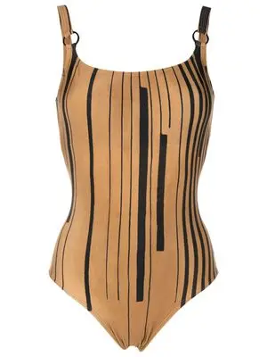 LENNY NIEMEYER Striped Swimsuit - Brown