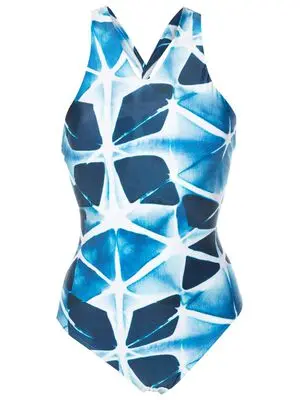 LENNY NIEMEYER Shibori-print One-piece Swimsuit - Blue