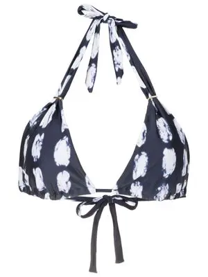 LENNY NIEMEYER Geometric-print Triangle Bikini Top - Blue