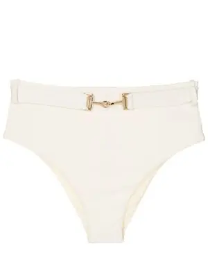 LENNY NIEMEYER Buckle-detailing High-waist Bikini Bottom - White