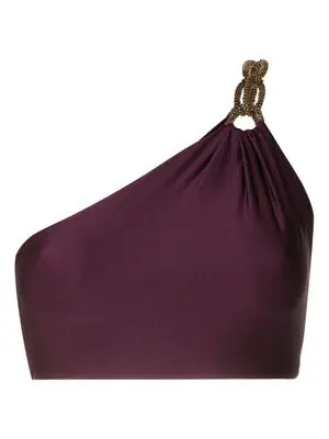 LENNY NIEMEYER Chain-link One-shoulder Bikini Top - Purple