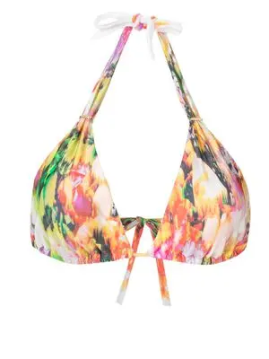 LENNY NIEMEYER Abstract-print Bikini Top - Neutrals