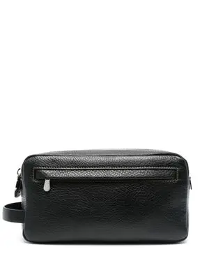 Brunello Cucinelli Leather Wash Bag - Black