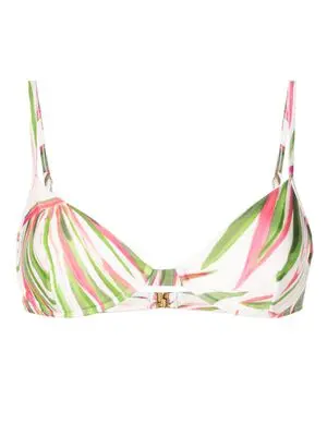 LENNY NIEMEYER Abstract-print Triangle Bikini Top - Green