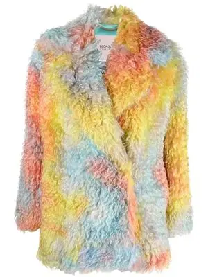 Lanificio Becagli Tie-dye Faux-shearling Coat