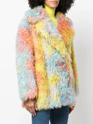 Lanificio Becagli Tie-dye Faux-shearling Coat