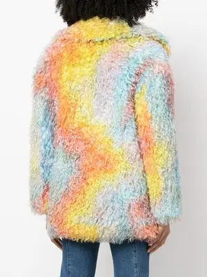 Lanificio Becagli Tie-dye Faux-shearling Coat