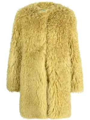 Lanificio Becagli Oversized Teddy Coat - Yellow