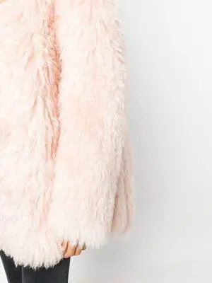 Lanificio Becagli Faux Fur Overcoat - Pink