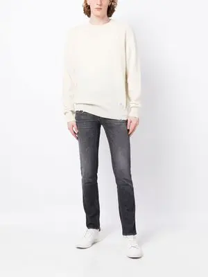 DEPARTMENT 5 Distressed-hem Crew-neck Jumper