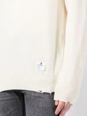 DEPARTMENT 5 Distressed-hem Crew-neck Jumper