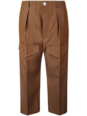 SETCHU Pleat-detailing Straight Trousers