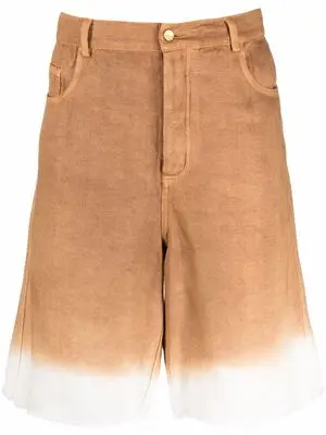 FEDERICO CURRADI Tie-dye Denim Shorts - Brown