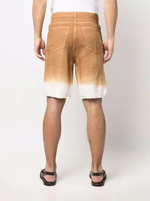 FEDERICO CURRADI Tie-dye Denim Shorts - Brown