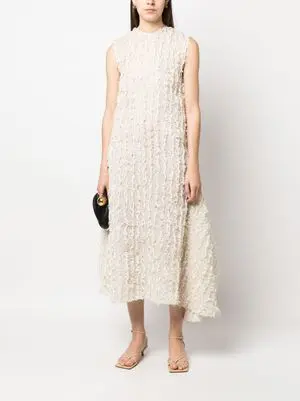 CALCATERRA Frayed-trim Midi Dress