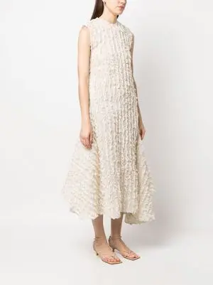 CALCATERRA Frayed-trim Midi Dress
