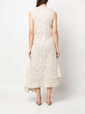 CALCATERRA Frayed-trim Midi Dress