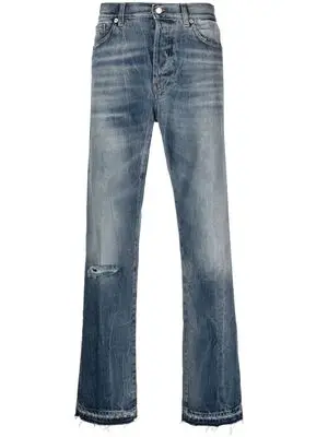 DEPARTMENT 5 Stonewashed Straight-leg Trousers