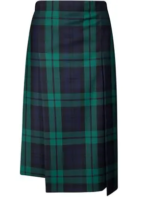 SETCHU Tartan Wool Midi Skirt