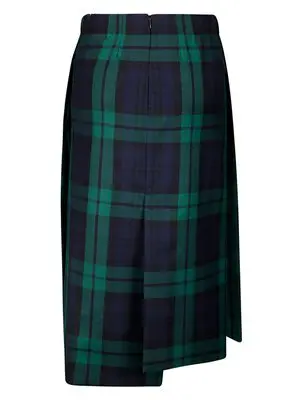 SETCHU Tartan Wool Midi Skirt