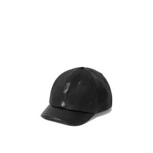 Saint Laurent Cassandre Leather Cap - Black