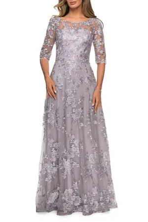 Labomme Cap Sleeves Evening Dresses