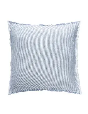 Anaya Soft Fringe Linen Pillow With Down Alternative Insert - Blue