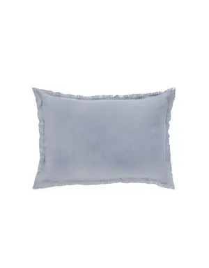 Anaya Soft Fringe Linen Pillow With Down Alternative Insert - Chambray Blue