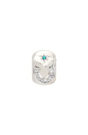 Adina Reyter Turquoise & Diamond Horseshoe Charm - Silver