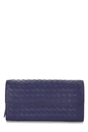 Bottega Veneta Intrecciato Continental Wallet - Navy
