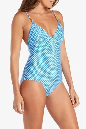 Helen Jon Lattice Back One-piece - Ombre Geo