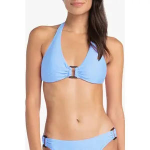 Helen Jon Tortoise Halter Top Peri Gingham
