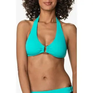 Helen Jon Tortoise Halter Top - Textured Seafoam Aqua