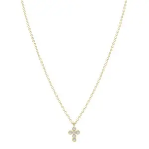 ELECTRIC PICKS Like A Prayer Cubic Zirconia Cross Necklace - Gold